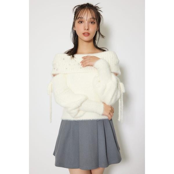 【NEW】リエンダ（rienda）/オフショルシャギーレディーニットトップス