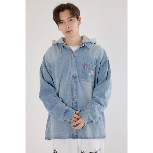 ロデオクラウンズ ワイドボウル（RODEO CROWNS WIDE BOWL）/フーデッドデニムシャツジャケット
