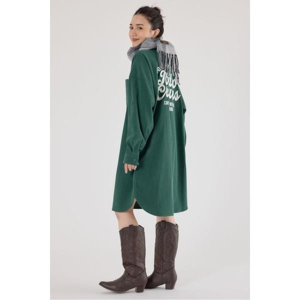 ロデオクラウンズ ワイドボウル（RODEO CROWNS WIDE BOWL）/フード付きコーデュロイシャツワンピース