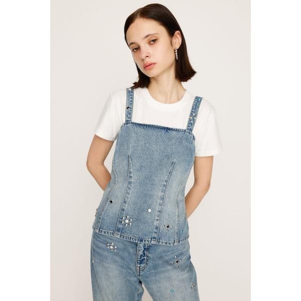 スライ（SLY）/STUDS DENIM BUSTIER−B