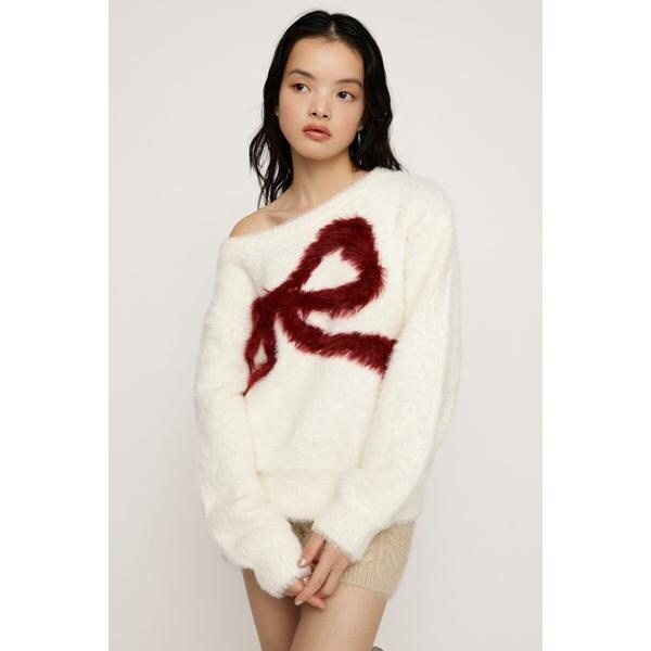 【NEW】スライ（SLY）/ONE SHOULDER RIBBON KNIT トップス