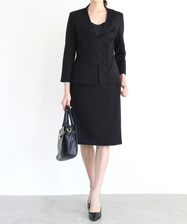 リブルーム（Rebloom）/フロントボタンジャケットスカートスーツ