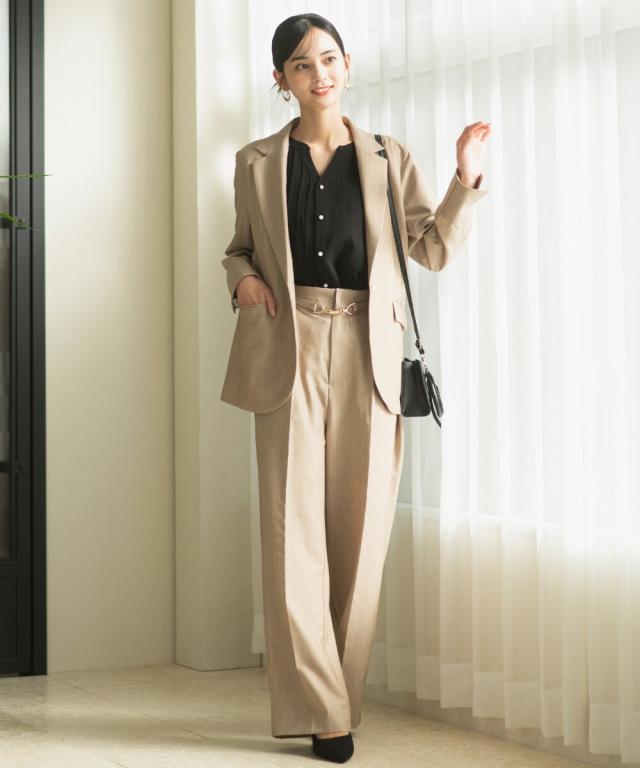 セレン（CELEN）/2025SS新作【洗濯機洗い/トールサイズ】リネンライクジャケット・パンツセットアップ