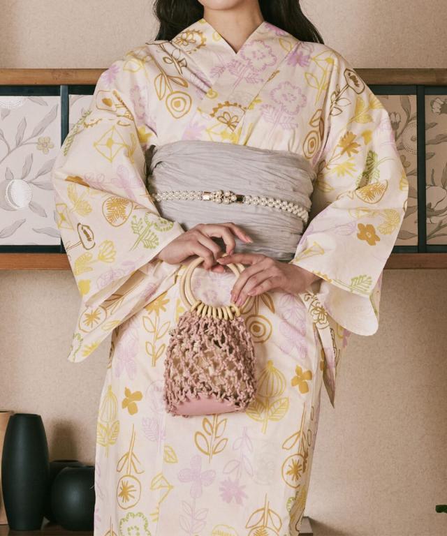 セレン（CELEN）/ノルディックの陽だまり 浴衣4点セット（浴衣・兵児帯・腰紐）