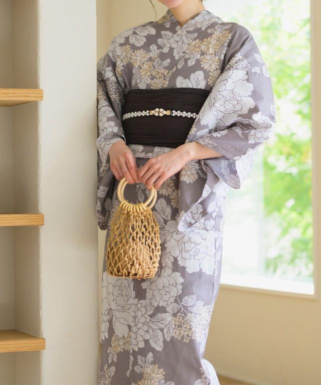 リブルーム（Rebloom）/浴衣4点セット 和花の柔香 (浴衣 兵児帯 腰紐2本)