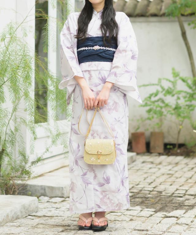 セレン（CELEN）/下駄つき浴衣5点セット 優夢花の秘密 (浴衣 兵児帯 腰紐2本 下駄)