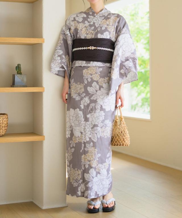 リブルーム（Rebloom）/下駄つき浴衣5点セット 和花の柔香 (浴衣 兵児帯 腰紐2本 下駄)