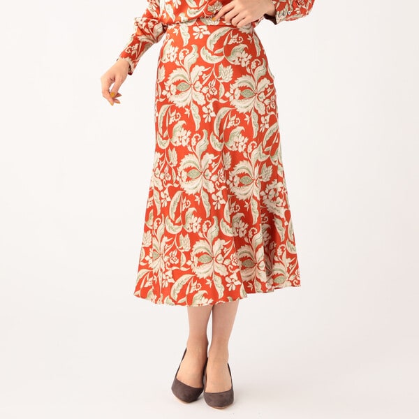 スキャパ/ビンダフローラルサテンスカート