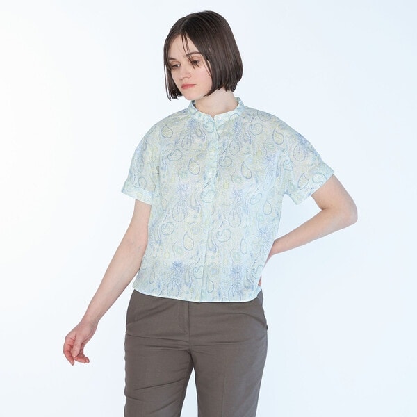 スキャパ（SCAPA）/Liberty Printウェーブスタンド衿ブラウス