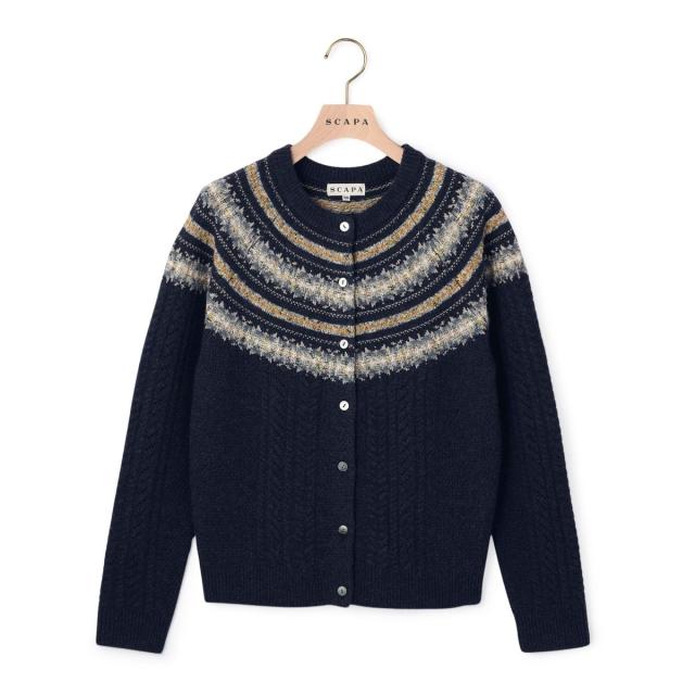 スキャパ（SCAPA）/【ＷＥＢ限定】フェアイルケーブルニットカーディガン