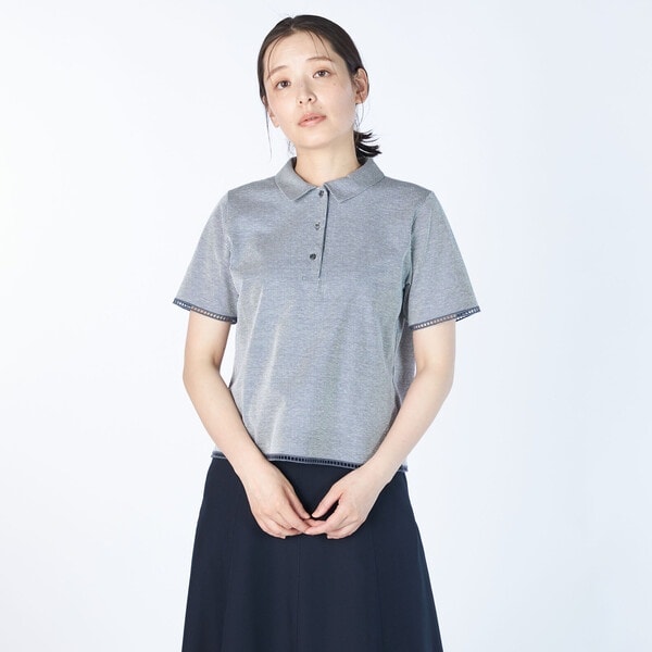 キース（KEITH）/ストライプジャージーポロカラーカットソー