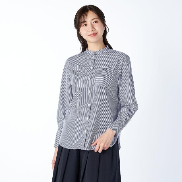 キース（KEITH）/ロンドンストライプスタンドカラーブラウス