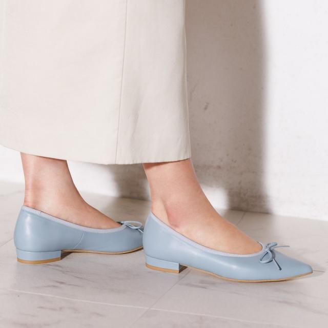 HIMIKO（HIMIKO）/シルバー再入荷◇[快適ウォークパンプス]【本革】ポインテッドトゥソフトバレエシューズ/635101