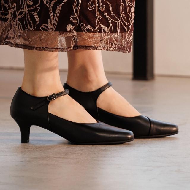 HIMIKO（HIMIKO）/履きやすさを追求[快適ウォークパンプス]【撥水】5cmヒールストラップパンプス/605002