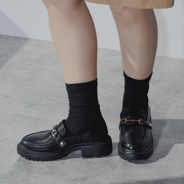 HIMIKO（HIMIKO）/3種のベルト付き【25春夏新作 】【NICAL】3WAYパーツトラックソールローファー/544313