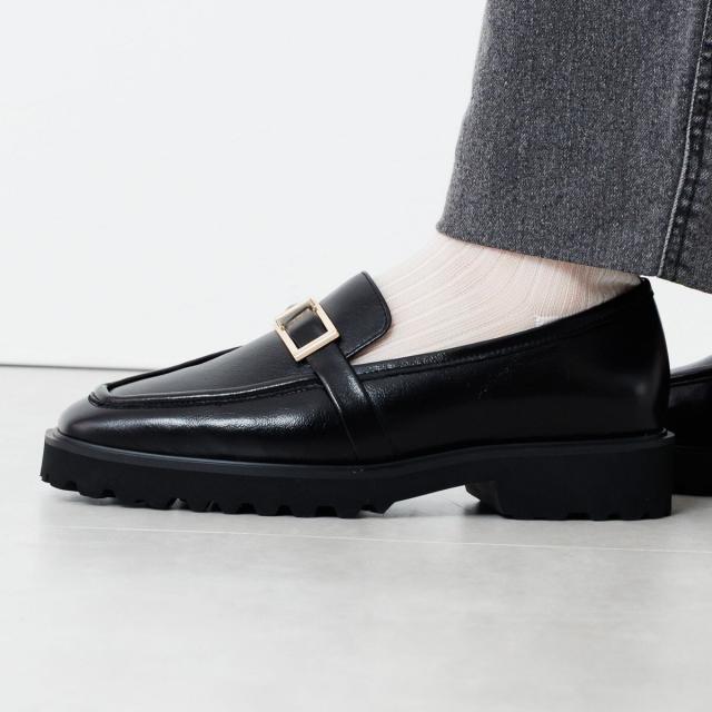 HIMIKO（HIMIKO）/【撥水】【卑弥呼25AW】トラックソールスクエアバックルローファー/651321