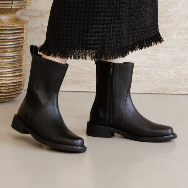 HIMIKO（HIMIKO）/少し長めの丈が今年らしい【撥水】【卑弥呼25AW】サイドジップミドルブーツ/651414