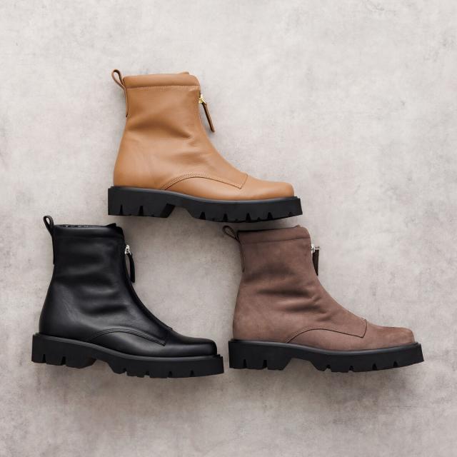 HIMIKO（HIMIKO）/ジップ＆厚底がお洒落【撥水】【卑弥呼25AW】フロントジップブーツ/651409