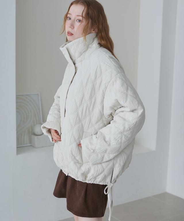 バブ（Bab）/ウェーブキルティング中綿ミドルコート