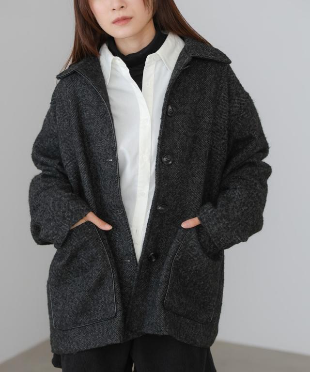 バブ（Bab）/ヘリンボーンツイードカバーオールジャケット