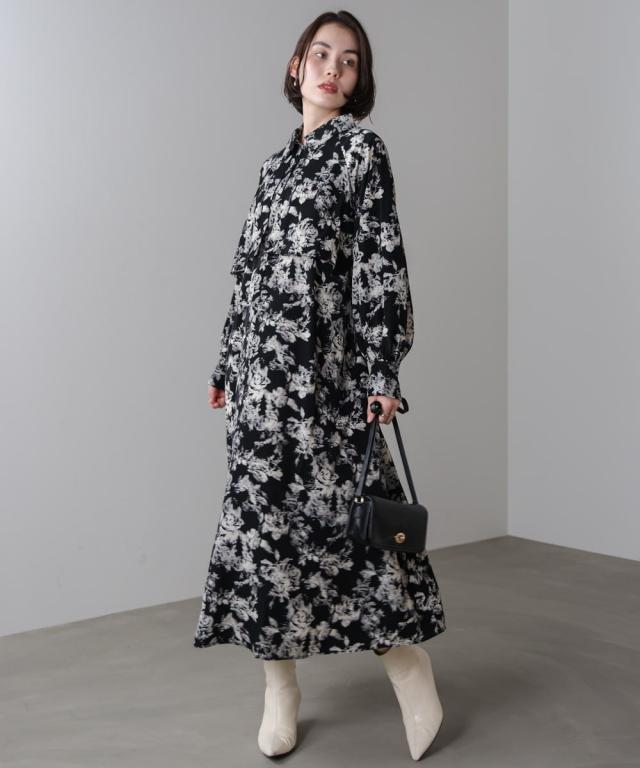 ブージュルード（Bou Jeloud）/フロントフリル花柄ワンピース