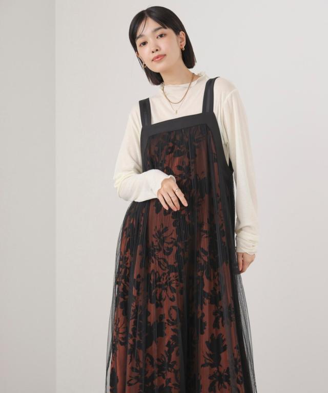 【NEW】ブージュルード（Bou Jeloud）/フロッキー花柄ジャンパースカート