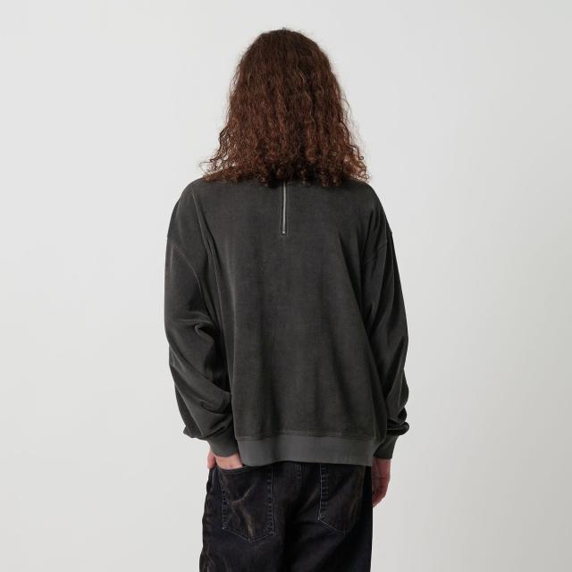 モンキータイム（monkey time）/オゾンウォッシュ ベロア バックジップ クルーネック