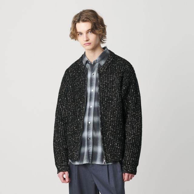 モンキータイム（monkey time）/スラブ クルーネック ジップ カーディガン