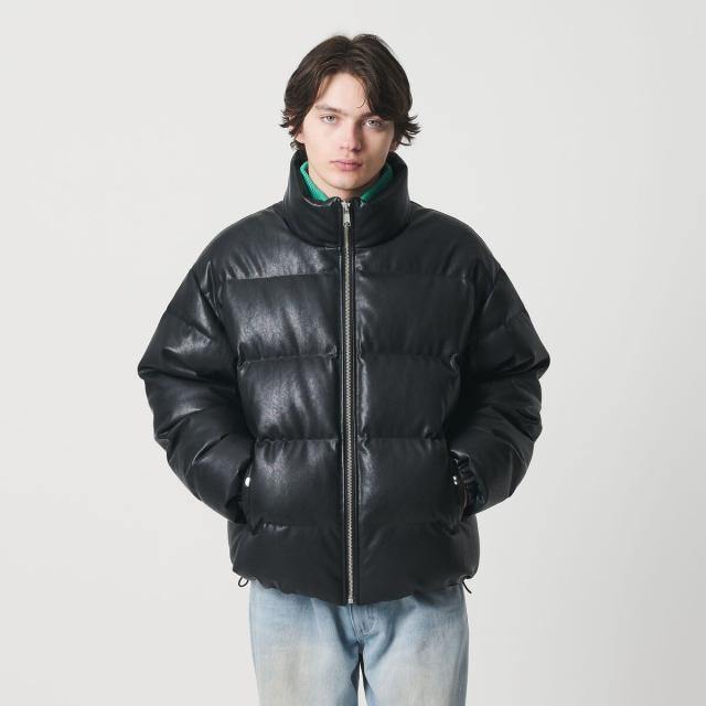 モンキータイム（monkey time）/レザーライク ダウン ジャケット