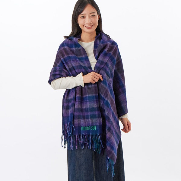 アナ スイ（ANNA SUI）/【 ANNA SUI（アナ スイ）】ウールチェックストール(WASH)