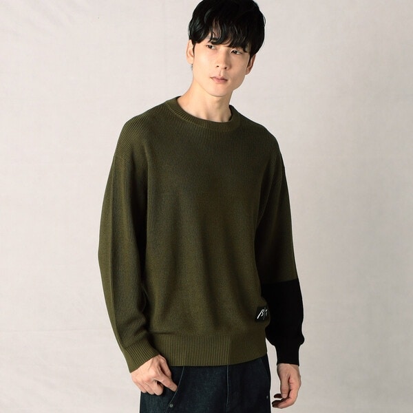 ベータ・メン（BMEN）/片畦(かたあぜあみ）バイカラーニット