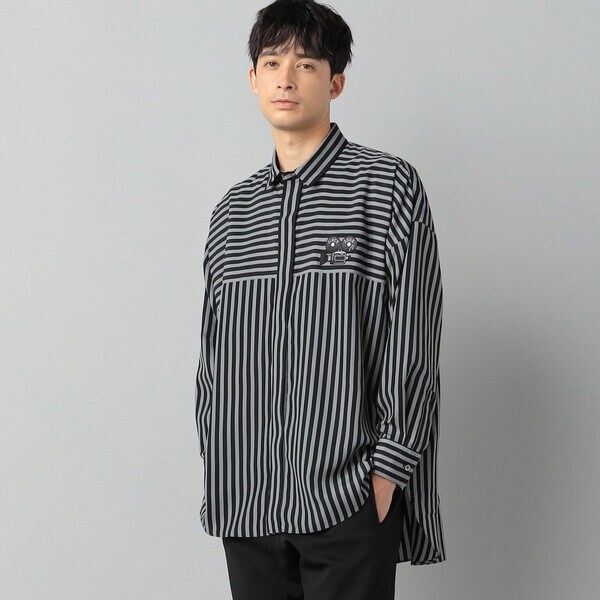 ベータ・メン（BMEN）/太ストライプ 切り替えシャツ
