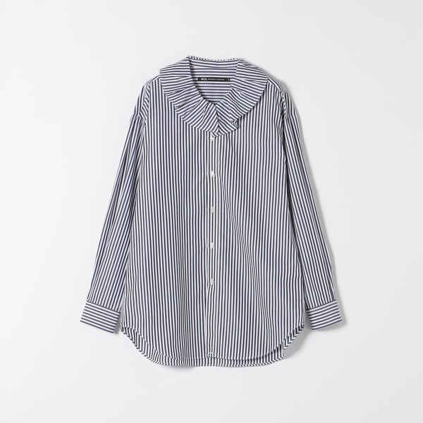 シップス エニィ/ｎｉｃｈｏｌｓｏｎ＆ｎｉｃｈｏｌｓｏｎ：　フリル　ネック　ストライプ　ブラウス