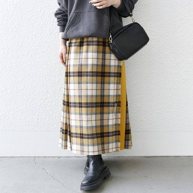 シップス エニィ（SHIPS any）/O’NEIL OF DUBLIN: コンビ キルト スカート 23AW (83cm)