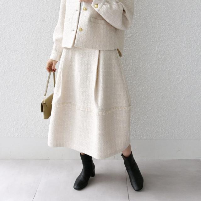 シップス エニィ（SHIPS any）/SHIPS any: ツイード バレル コクーン スカート［NAVY BLUE］