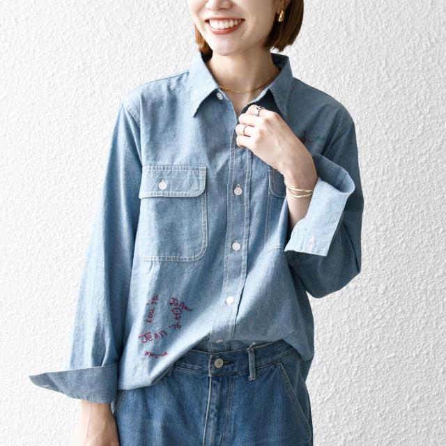 シップス エニィ（SHIPS any）/【SHIPS any別注】PAYDAY:〈洗濯機可能〉メモリアル ステッチ シャンブレー シャツ