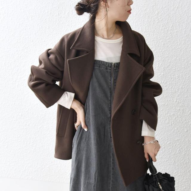 シップス エニィ（SHIPS any）/SHIPS any: ウール ミックス コクーン ショート Pコート