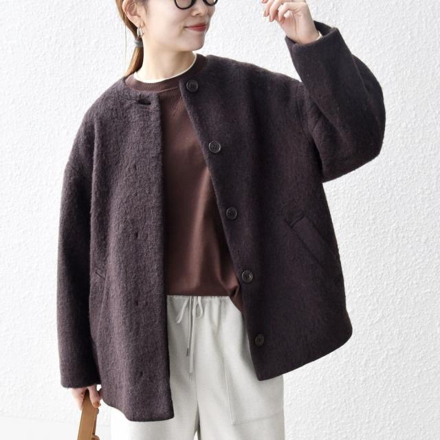 シップス エニィ（SHIPS any）/《追加予約》SHIPS any: シャギー ノーカラー コクーン コート