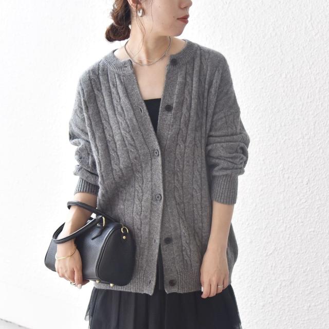 シップス エニィ（SHIPS any）/【WEB限定】SHIPS any:〈手洗い可能〉ヤク ケーブル クルーネック ニット カーディガン2