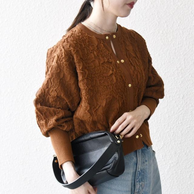 シップス エニィ（SHIPS any）/【WEB限定】SHIPS any:〈手洗い可能〉ジャカード バンピー コンパクト カーディガン