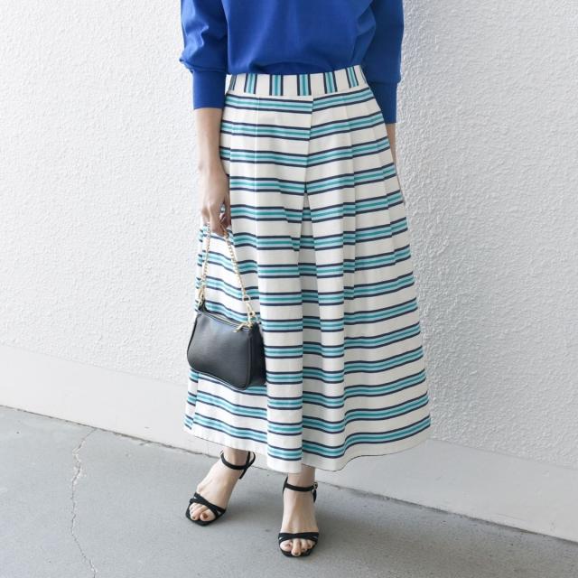 シップス エニィ（SHIPS any）/SHIPS any:キャンバス ボーダー Aライン スカート