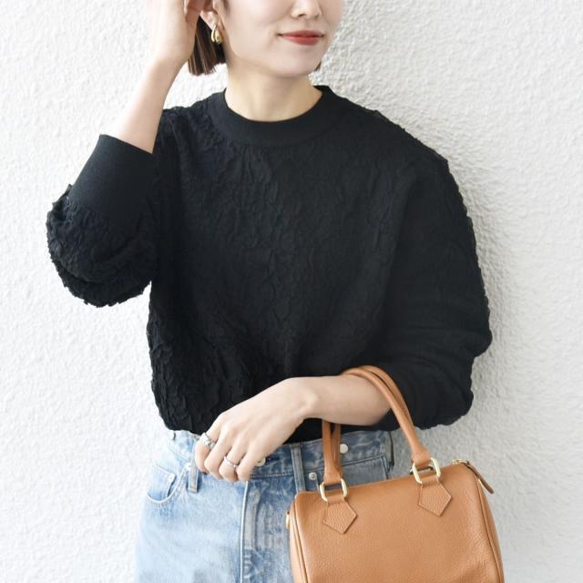 シップス エニィ（SHIPS any）/【WEB限定】SHIPS any:〈手洗い可能〉ジャカード バンピー クルーネック プルオーバー