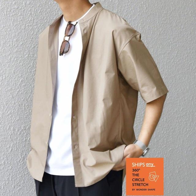 シップス エニィ（SHIPS any）/SHIPS any: 360° THE CIRCLE STRETCH バンドカラー シャツ(セットア
