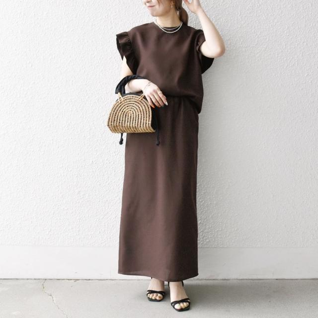 シップス エニィ（SHIPS any）/SHIPS any:〈洗濯機可能〉リネンライク ブラウス × タイトスカート セットアップ