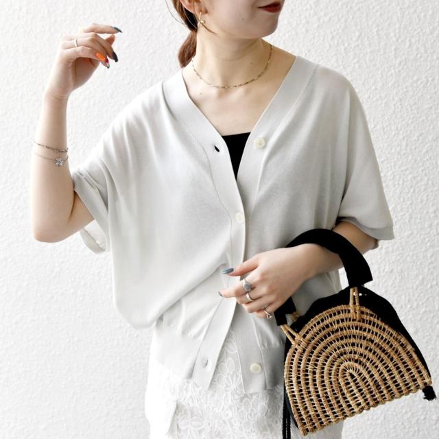 シップス エニィ（SHIPS any）/SHIPS any:〈接触冷感/手洗い可能〉Vネック ドルマン ミディ カーディガン