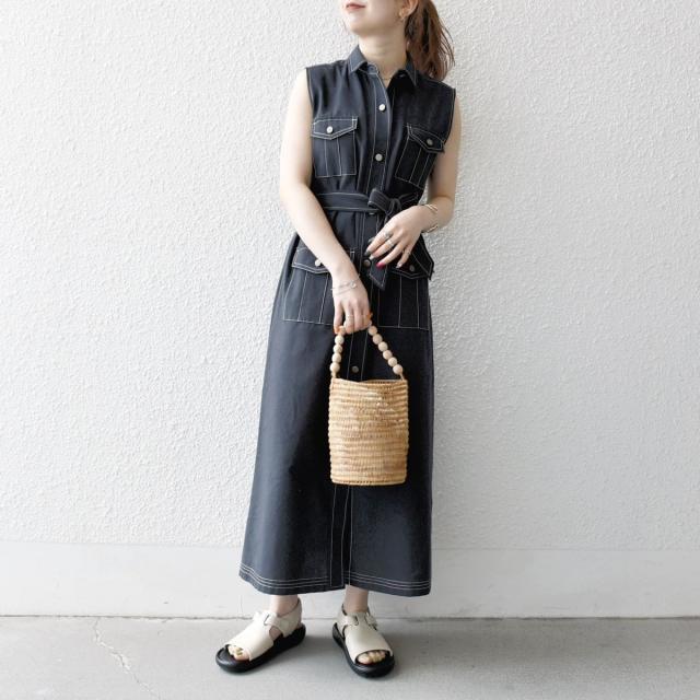 シップス エニィ（SHIPS any）/SHIPS any:〈洗濯機可能〉オックス ステッチ ノースリーブ シャツ ワンピース