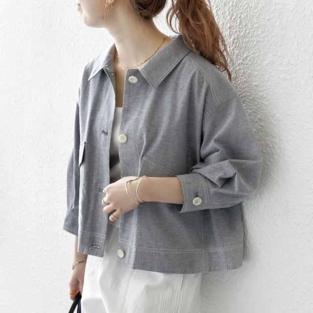 シップス エニィ（SHIPS any）/SHIPS any:〈洗濯機可能〉オックス ステッチ ショート シャツ ジャケット