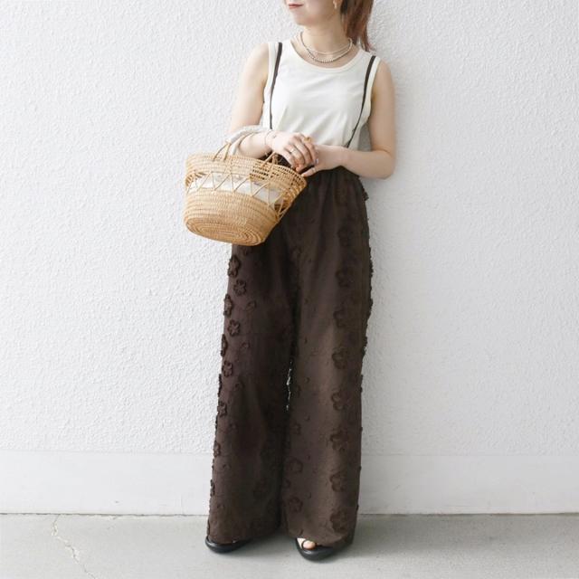 シップス エニィ（SHIPS any）/SHIPS any:〈手洗い可能〉3D フラワー エンブロイダリー ギャザー サロペット