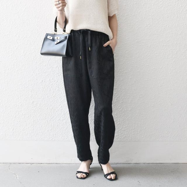 シップス エニィ（SHIPS any）/SHIPS any:〈洗濯機可能〉サテン ジャカード テーパード イージー パンツ