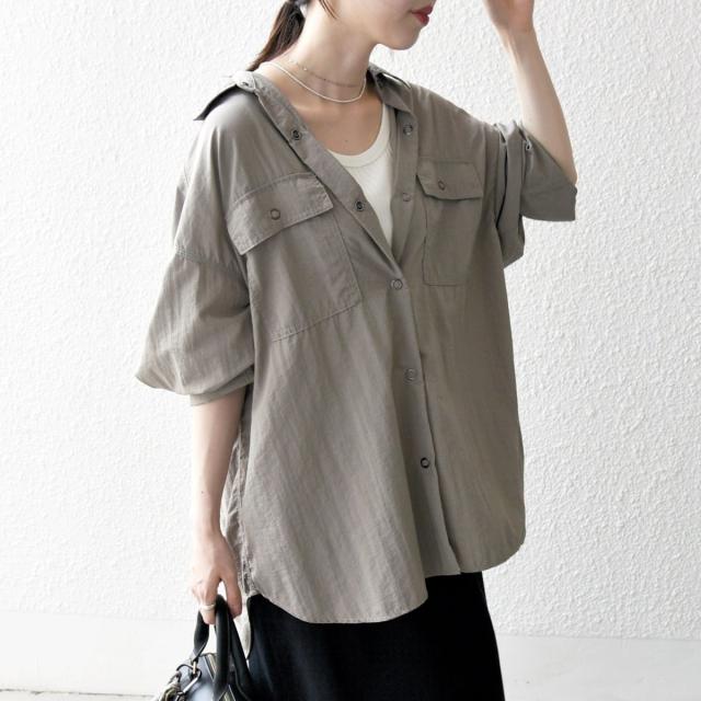 シップス エニィ（SHIPS any）/SHIPS any:〈多機能/洗濯機可能〉ナイロン タスラン ポケット ビッグ シャツ